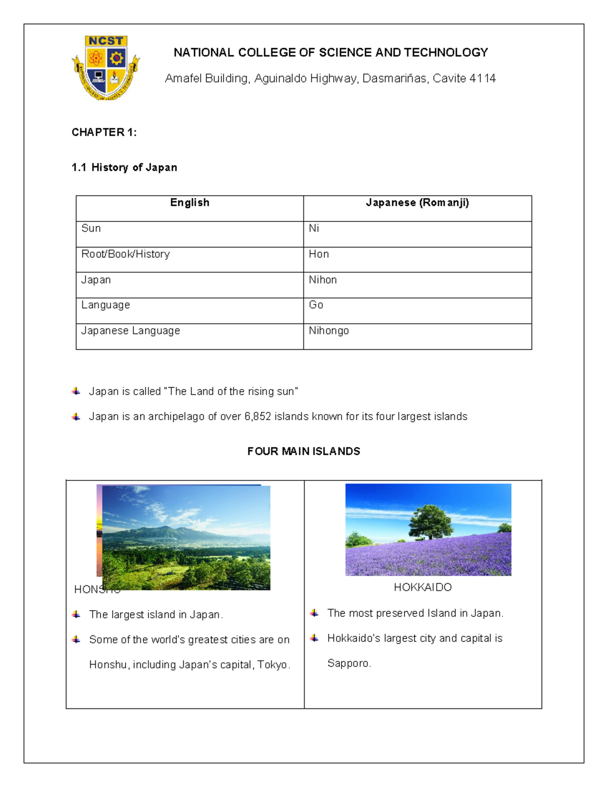 FOLA 101: Chapter Notes on Japanese Language and Culture - Studocu