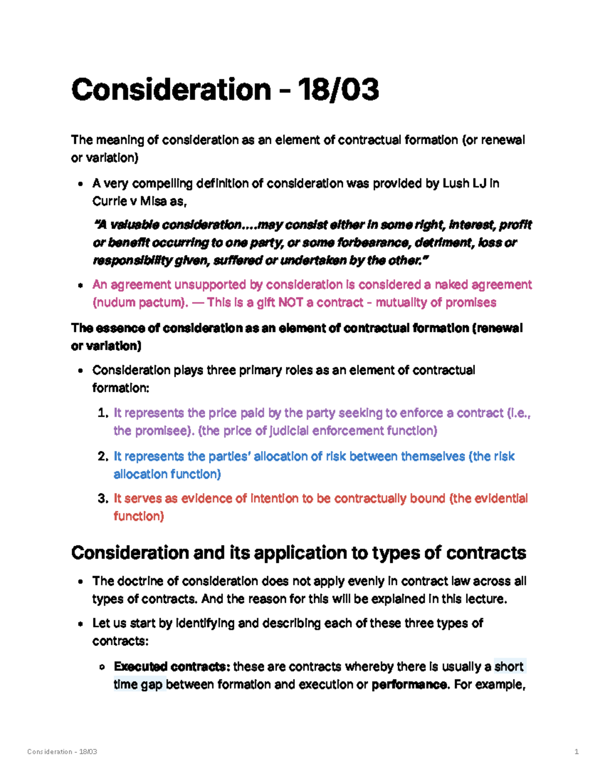 Consideration in Contract Law: Key Principles and Applications - 1803 ...