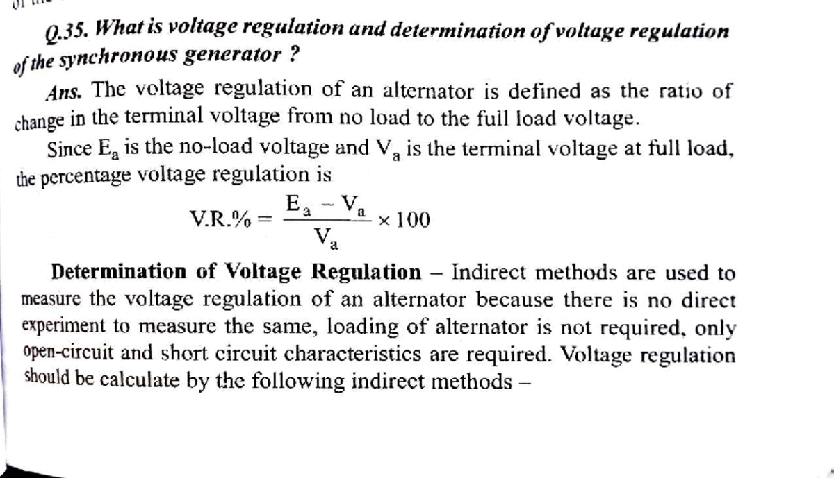 UNIT-3 - Voltage Regulation of Synchronous Generators: Key Concepts and ...