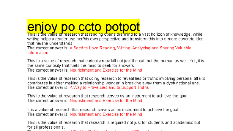 Research Insights: Understanding the Value of Inquiry in RSCH 121 - Studocu