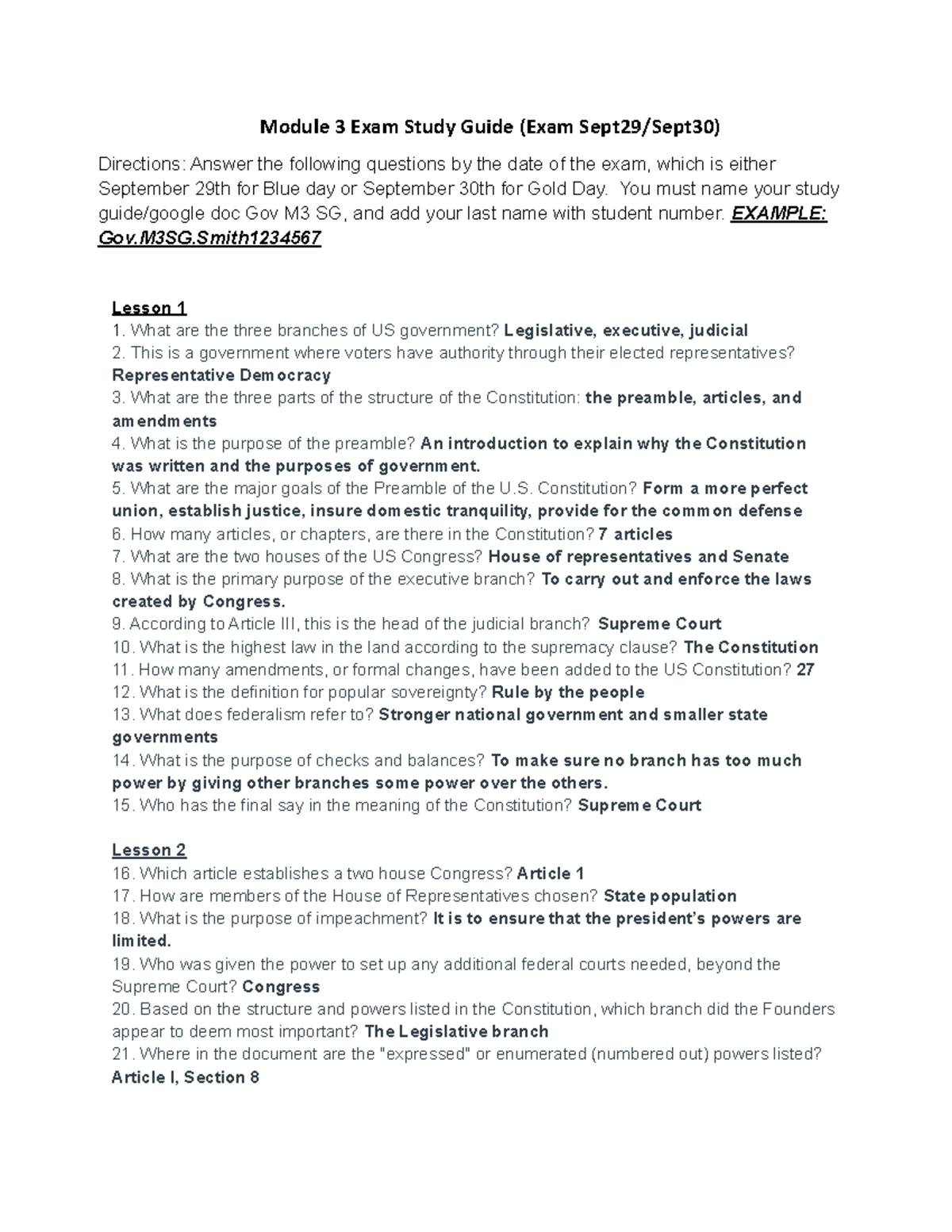 Gov M3 Exam Study Guide - Key Concepts and Questions (2021) - Studocu