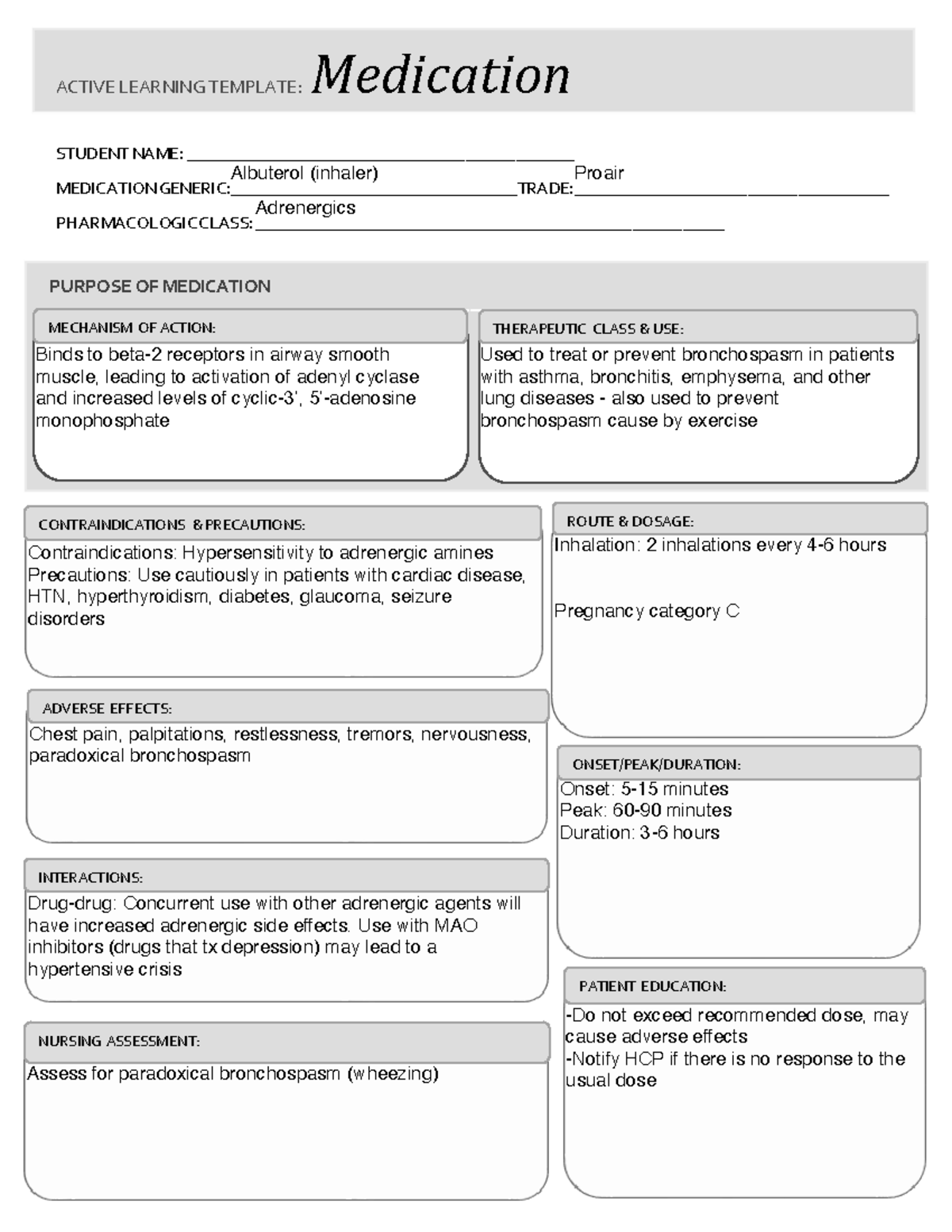 How To Write A Prescription For Albuterol Inhaler