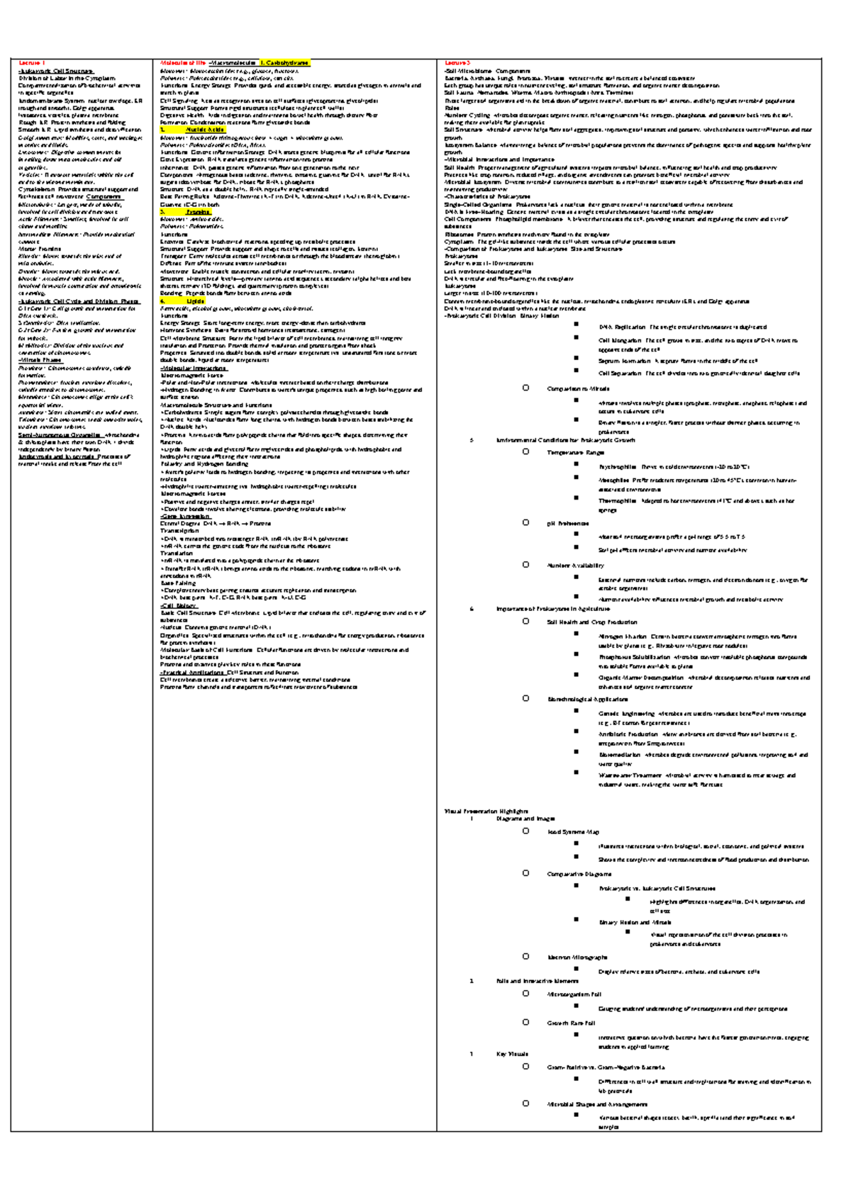 Bio Notes: Lecture Series on Cell Structure, Function, and Plant ...