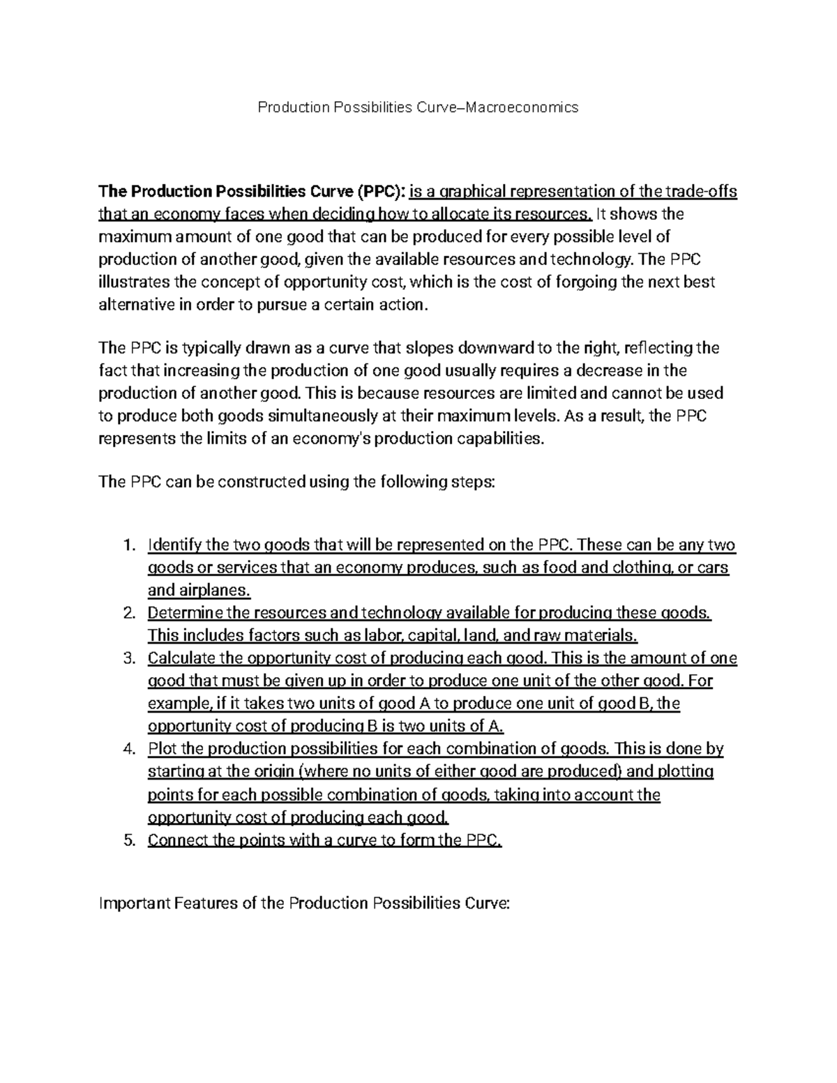 Macroeconomics Lecture: Understanding the Production Possibilities ...