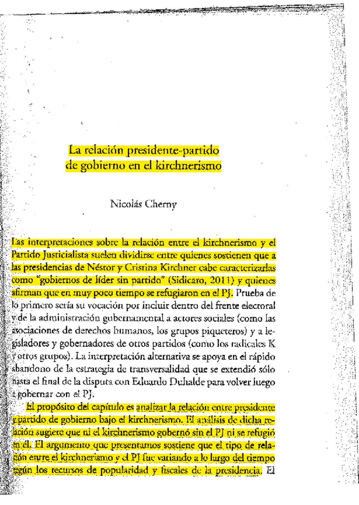 Cherny - Las relaciones presidente-partido de gobierno en el ...