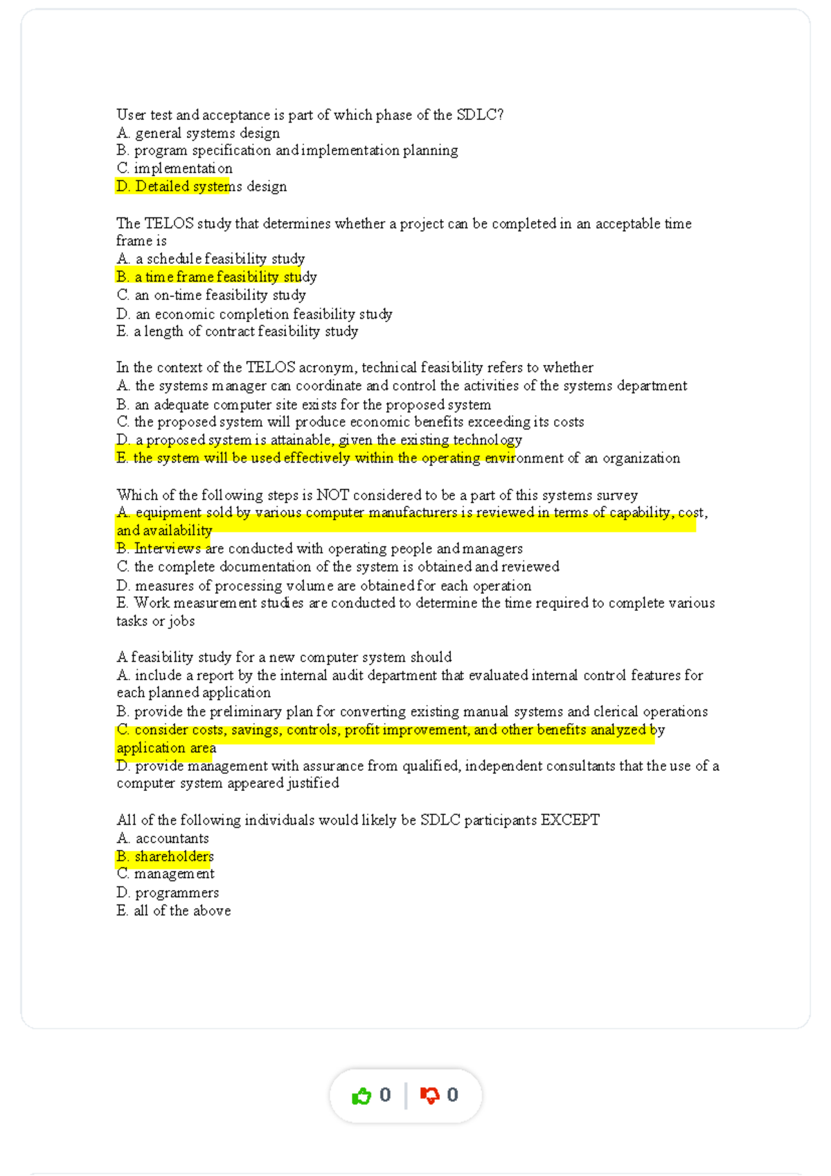 AIS 101: SDLC Phases, TELOS Feasibility, and Database Management Review - Studocu
