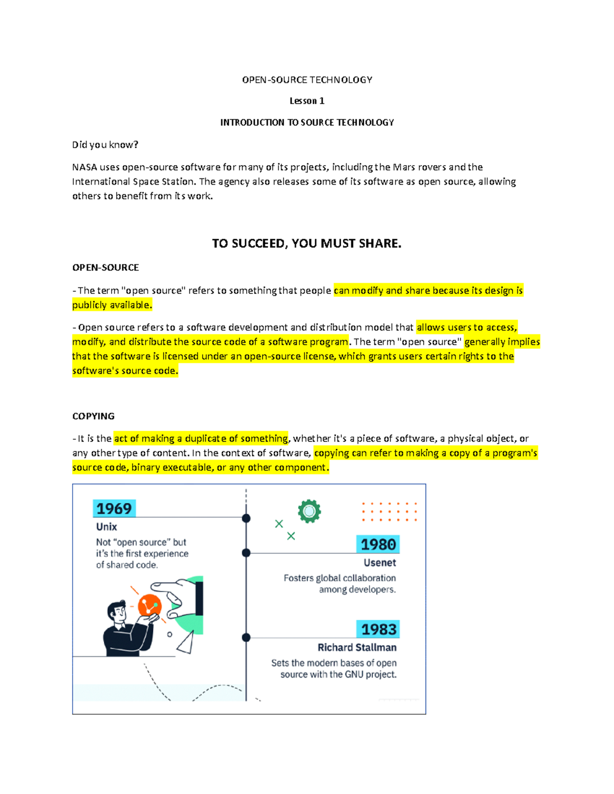 Opensource review - For future purposes - OPEN-SOURCE TECHNOLOGY Lesson ...