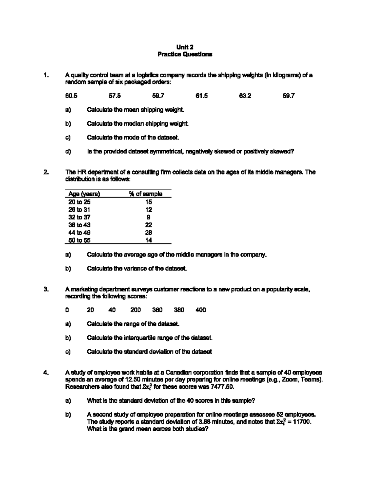 Mos 2242 - Unit 2 Practice Questions and Solutions - Studocu