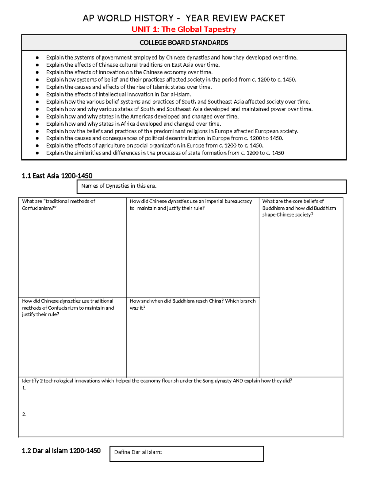 APUSH Year Review Packet: Key Themes and Concepts - Studocu