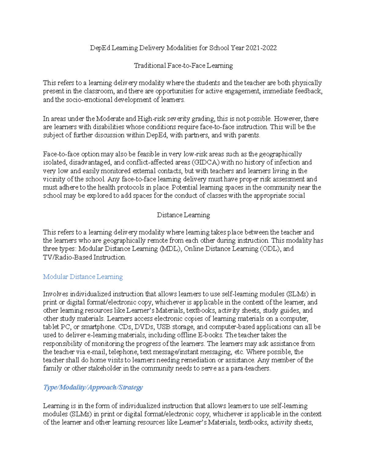 Dep Ed-Learning-Delivery-Modalities-for-School-Year-2021 - DepEd ...