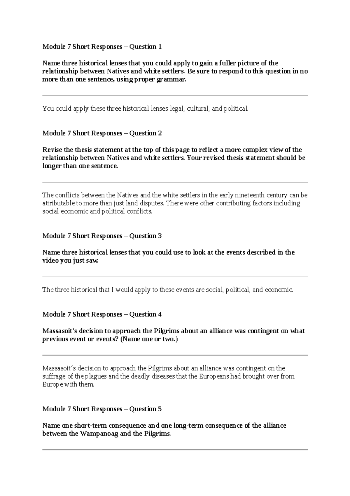 Module 7 short answer - Module 7 Short Responses – Question 1 Name ...