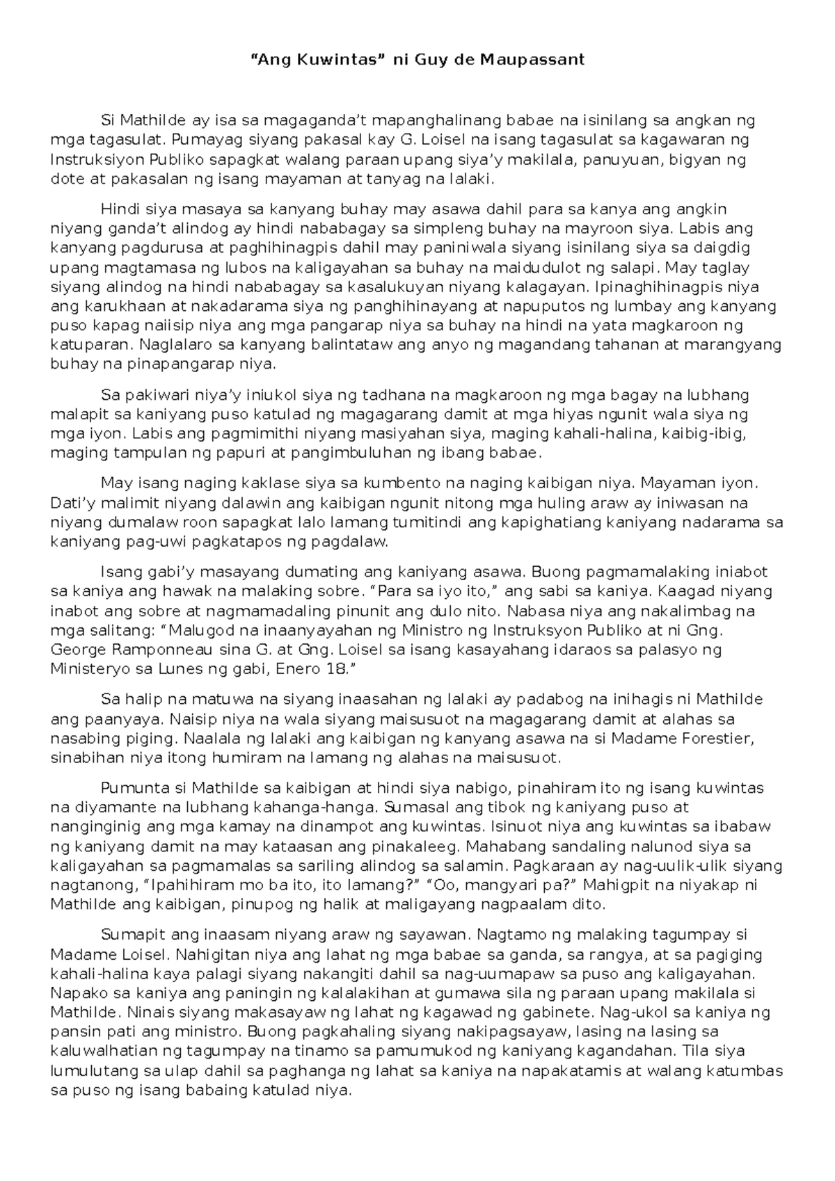 MALA-MASUSING BANGHAY ARALIN SA FILPINO IV: Di-Pormal na Antas ng Wika ...