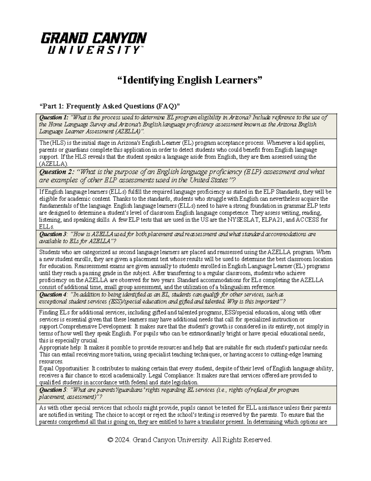 RS-T3-Understanding and Identifying English Learners in Arizona - Studocu