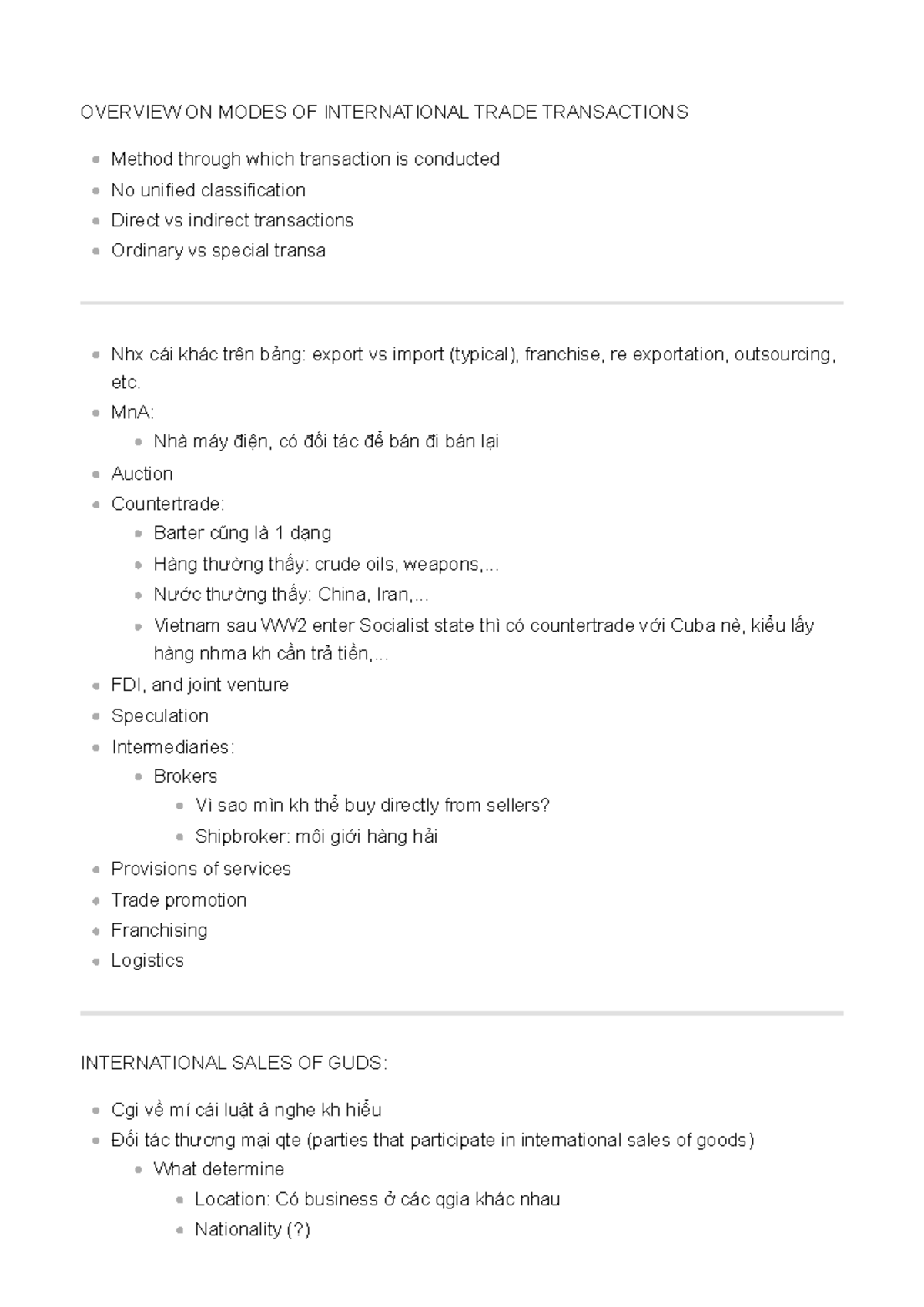 International Trade Transactions Overview: Key Concepts & Modes (GDTMQT ...