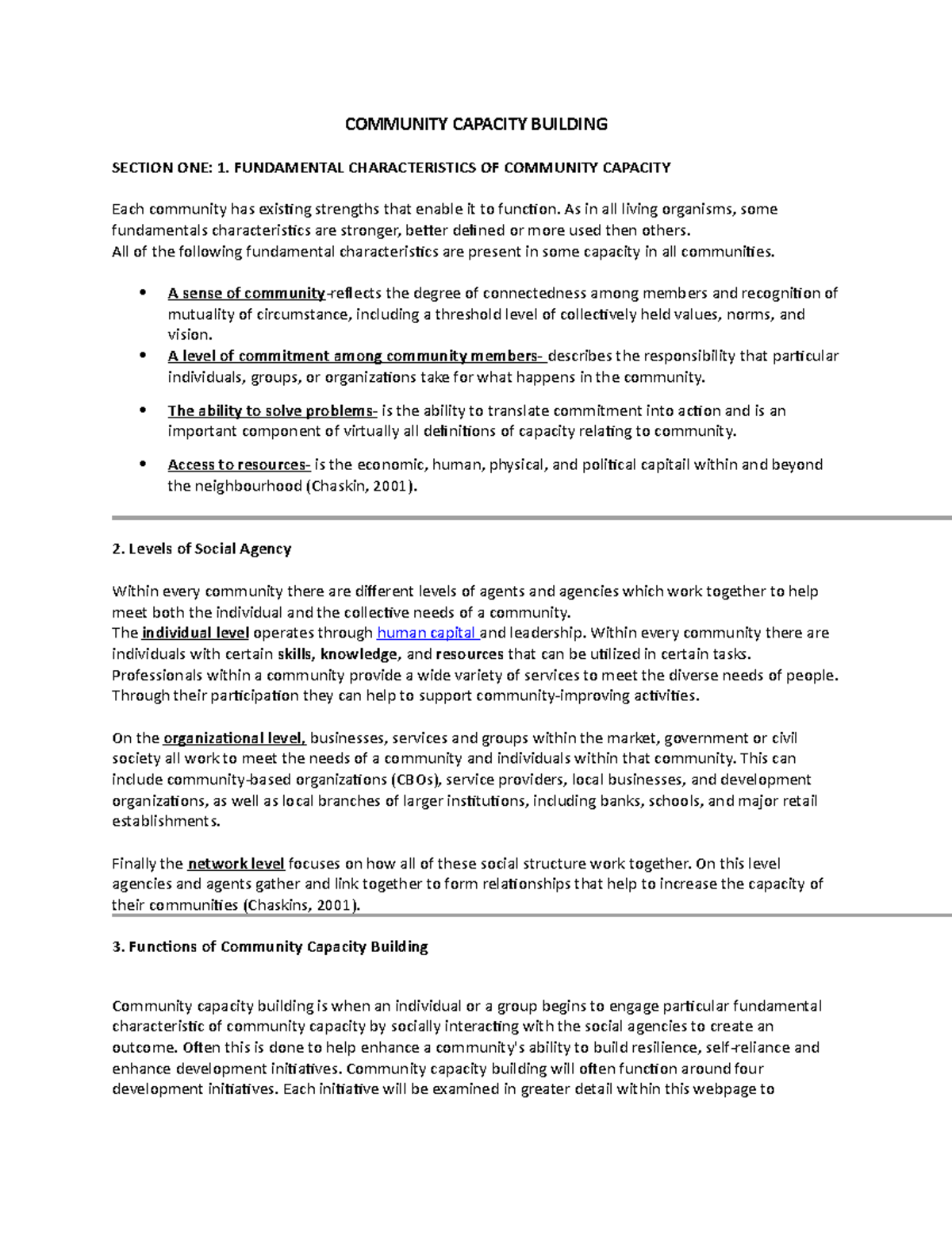HCM406 Community Capacity Building Additional Notes MAY 2020 ...