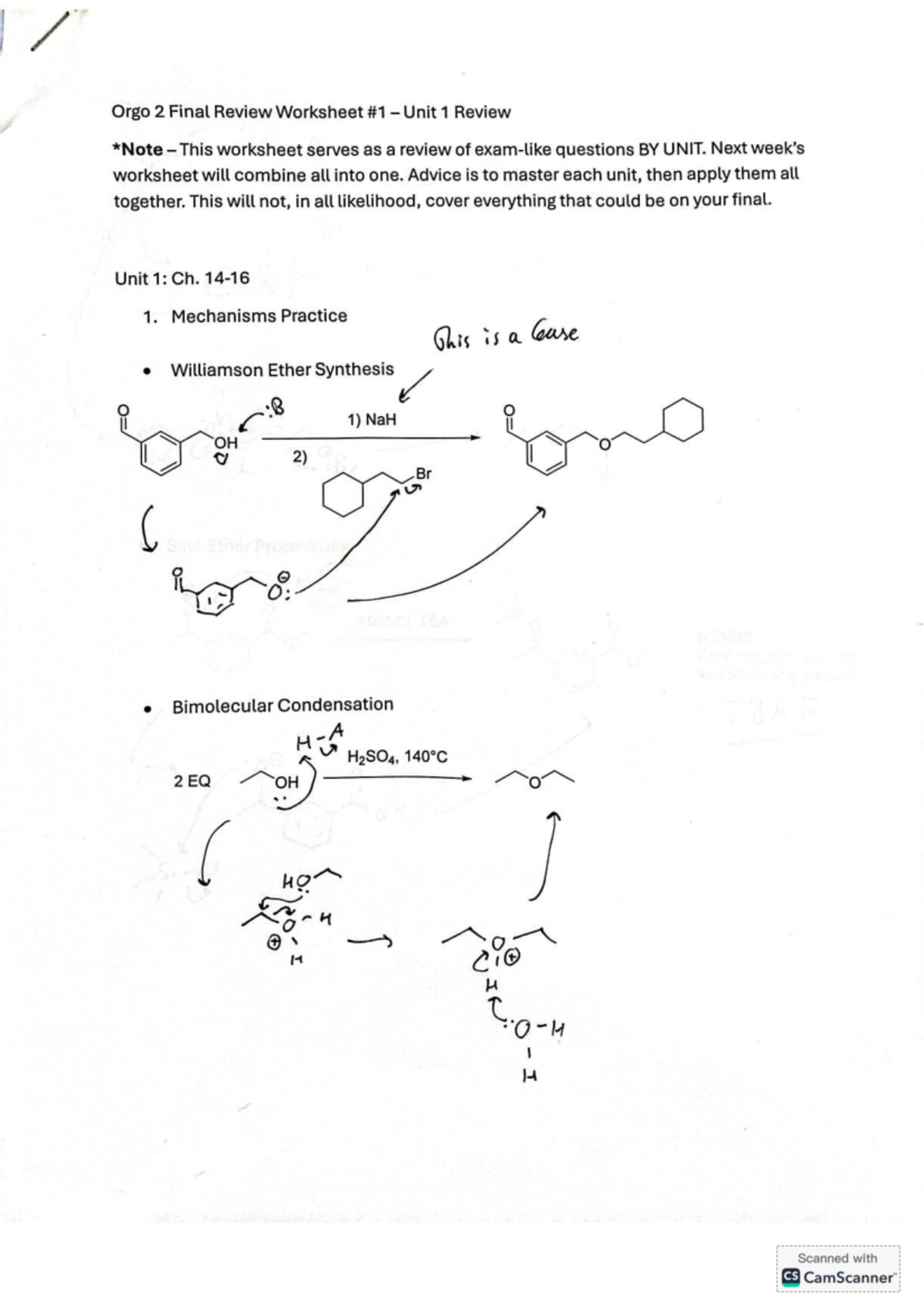Orgo 2 Final Exam Unit 1 Review Worksheet Answer Key - Studocu