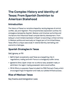 Spanish Colonization of Texas: Motivations, Expeditions, and Impact ...