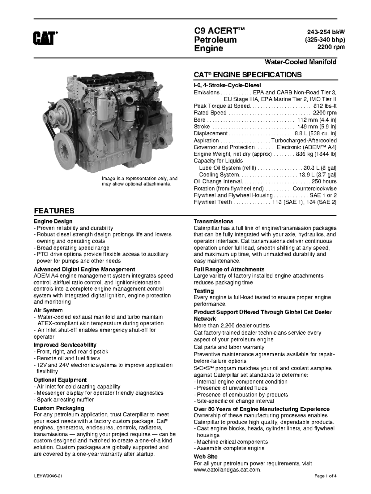 C9 Petroleum Engine Specifications (LEHW0046-01) at 2200 RPM - Studocu