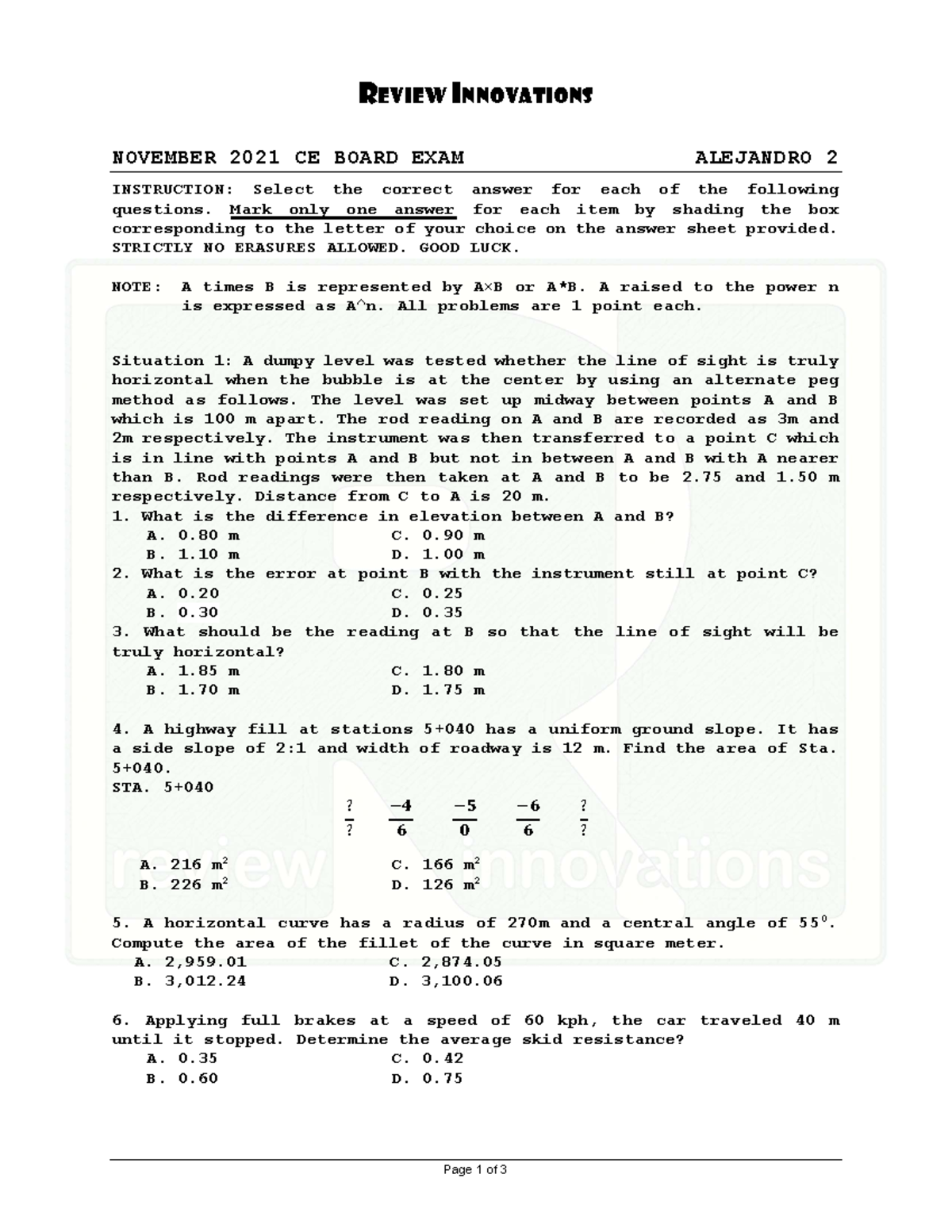 Alejandro 2 - CE Board Exam Review November 2021 - Studocu
