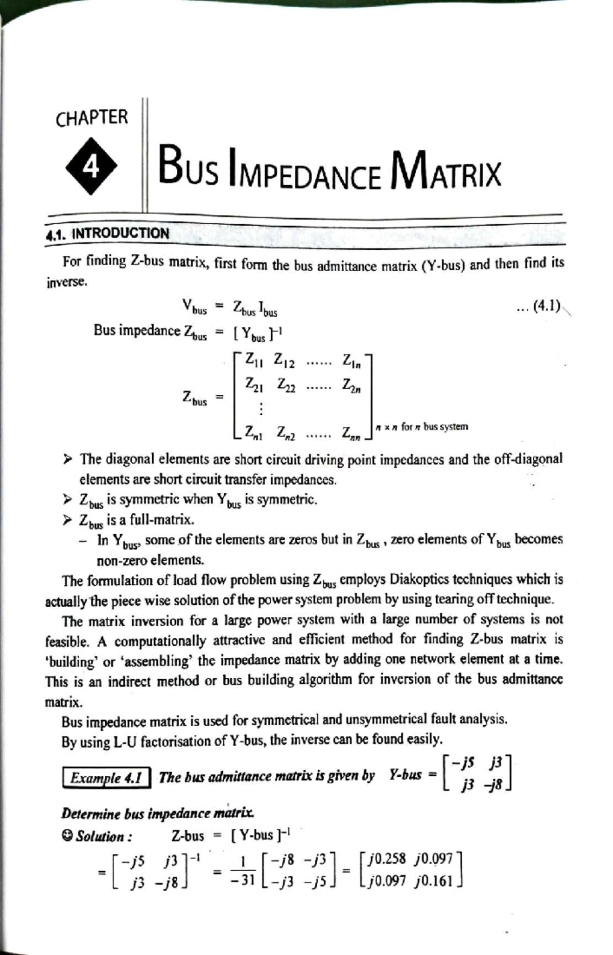 PSA 4 - Chapter 4: Bus Impedance Matrix Analysis - Studocu