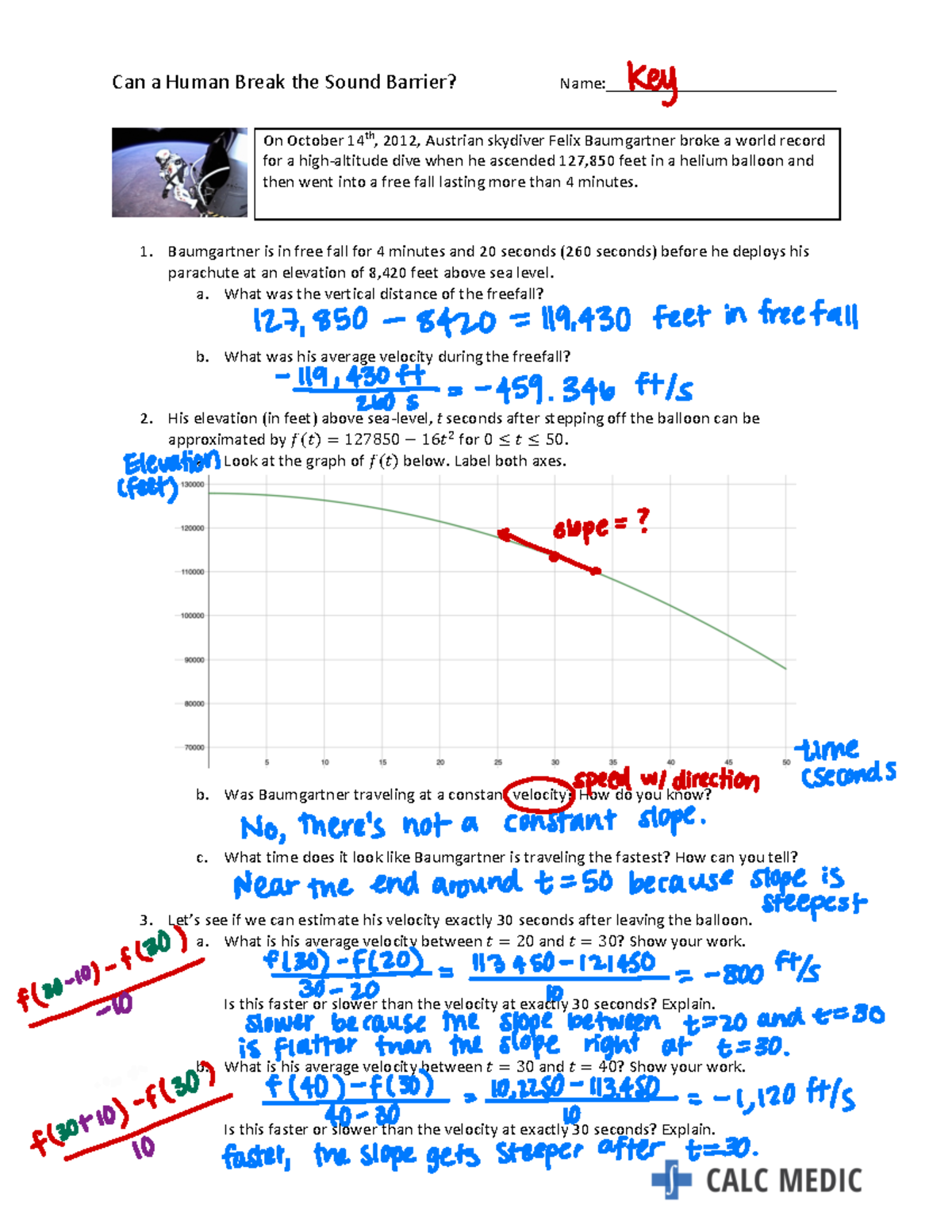 Analysis of Average Velocity in Baumgartner's Free Fall (PHYS 101) - Studocu