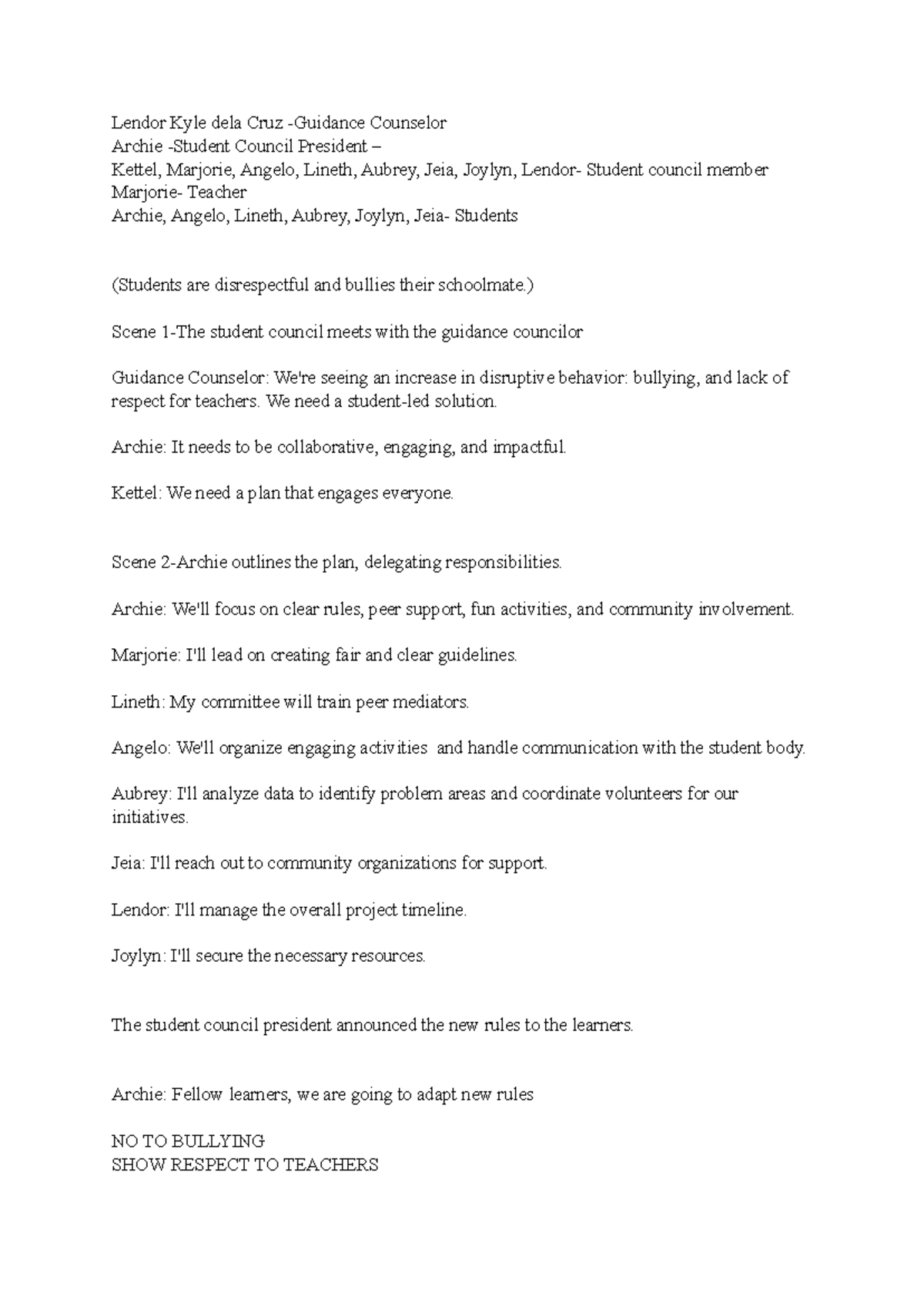 Transformational Leadership in Student Council: Addressing Bullying ...