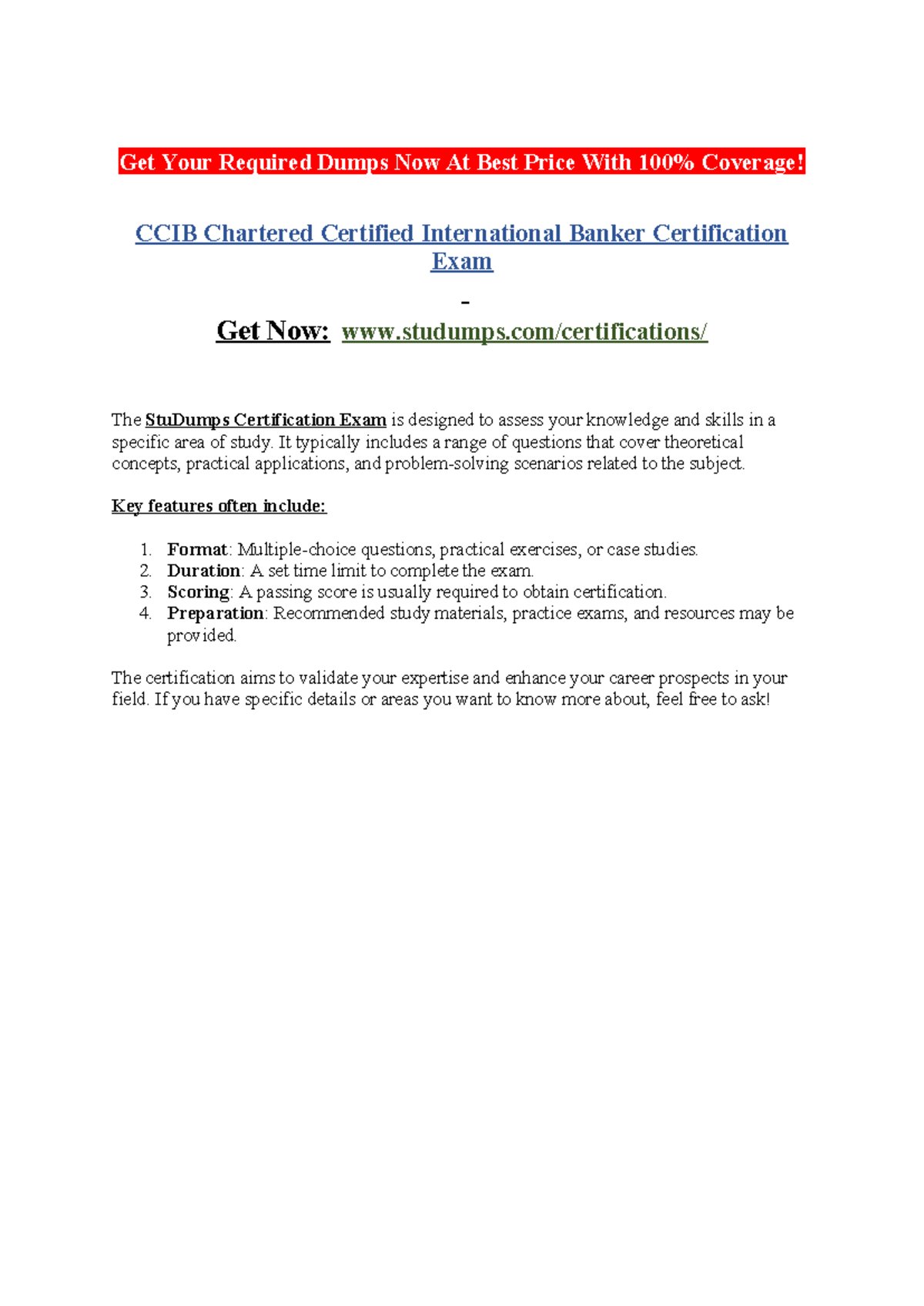 CCIB Chartered Certified International Banker Certification Exam - Get ...