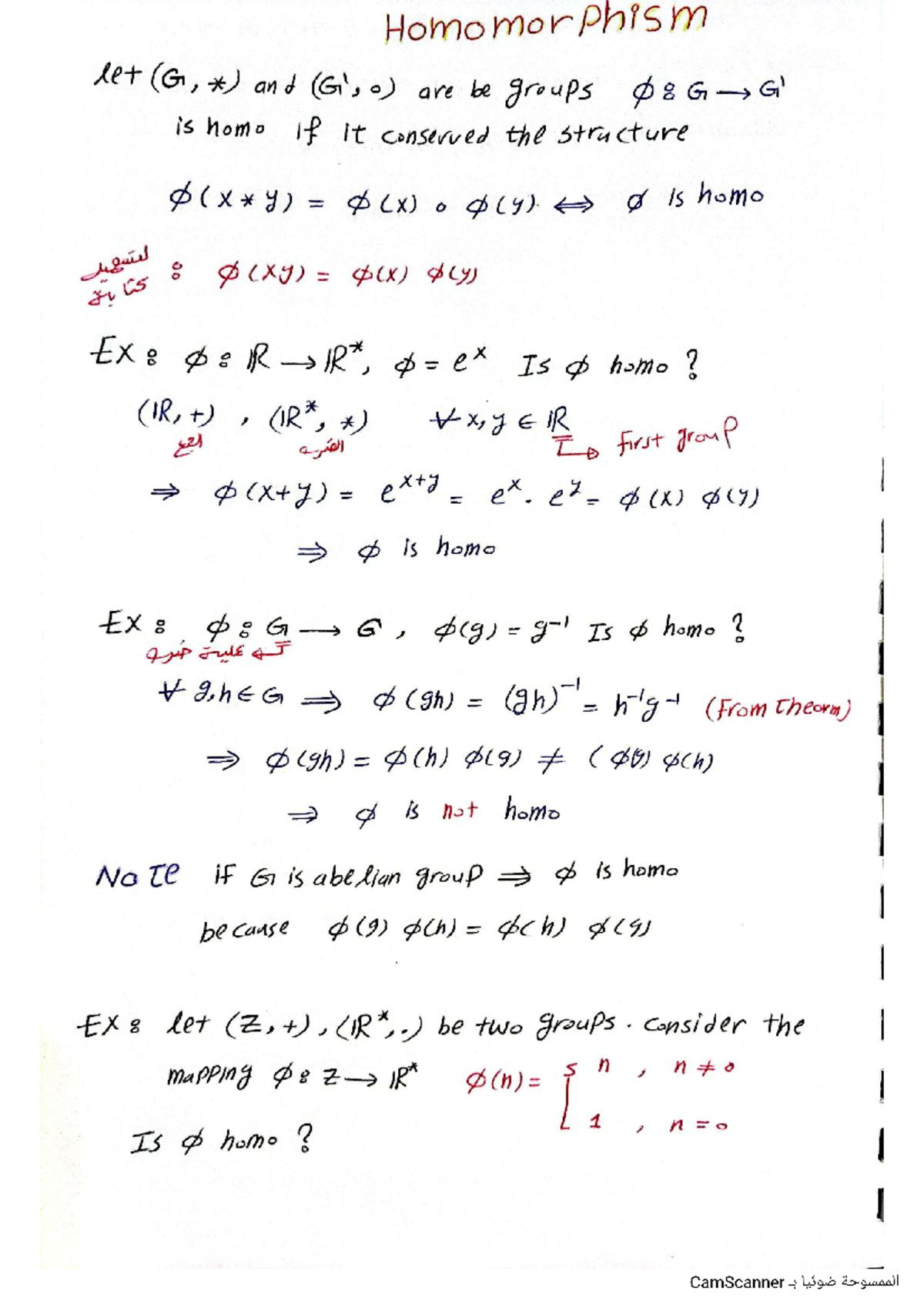 Homomorphism Properties and Examples in Group Theory (MATH 202) - Studocu