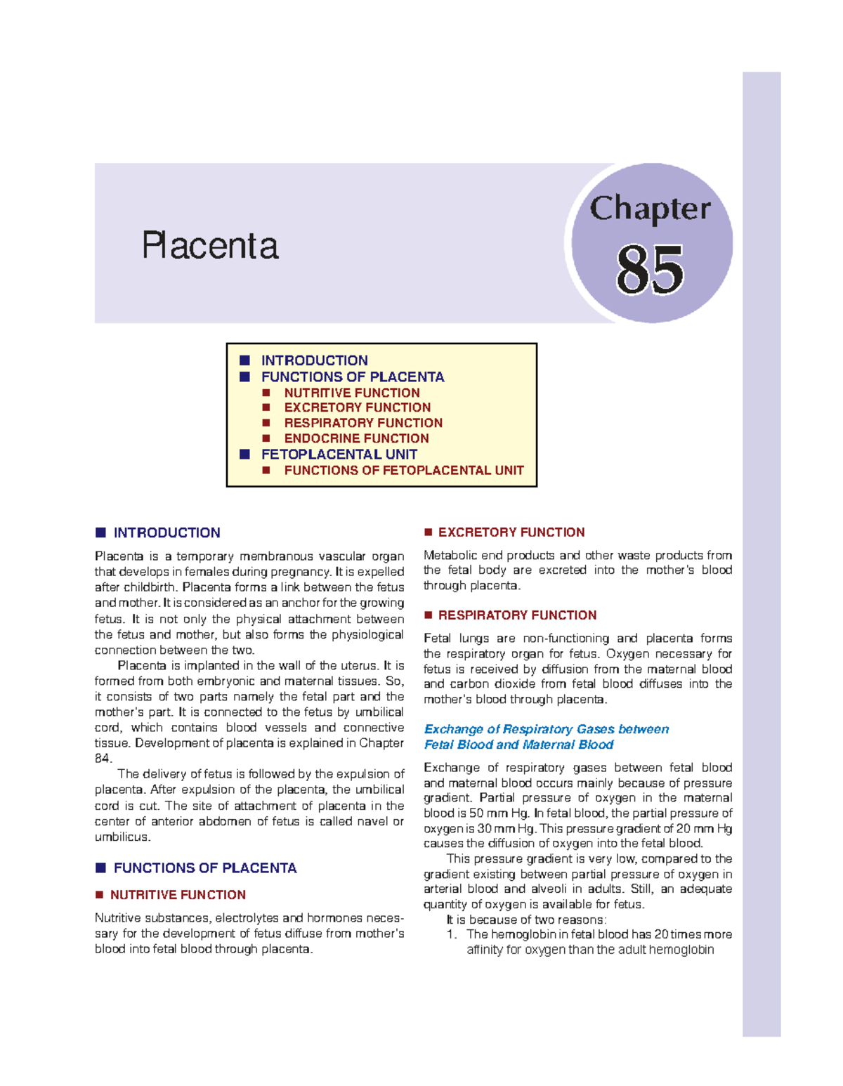 Functions and Endocrine Roles of the Placenta in Pregnancy (BIO 101 ...