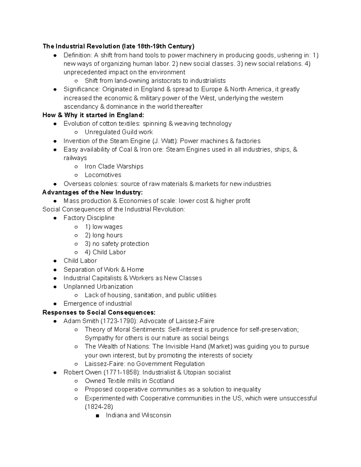 Hist 112 Final Exam Study Guide: Industrial Revolution & Nationalism ...