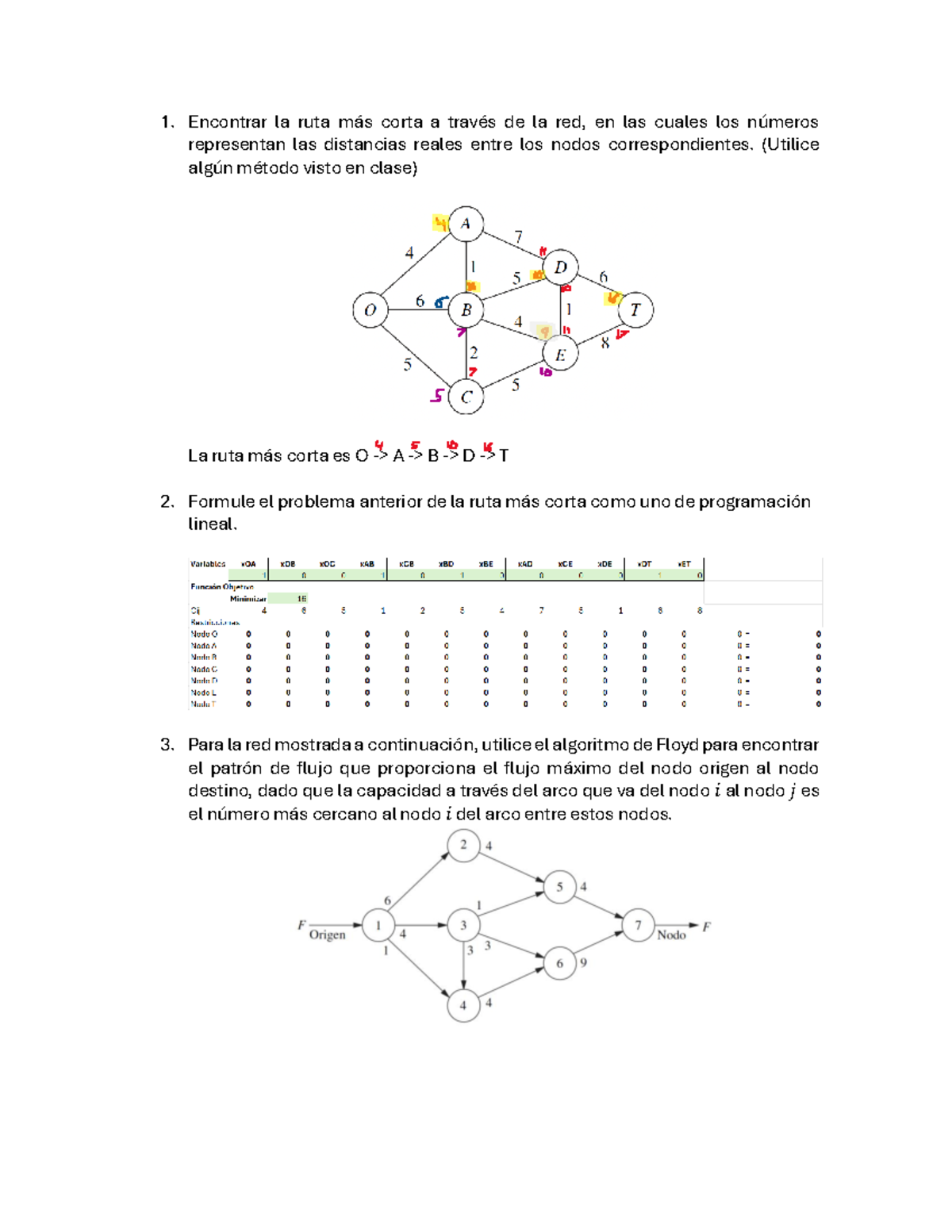 Tarea Final IO: Rutas Cortas y Programación Lineal en Redes - Studocu
