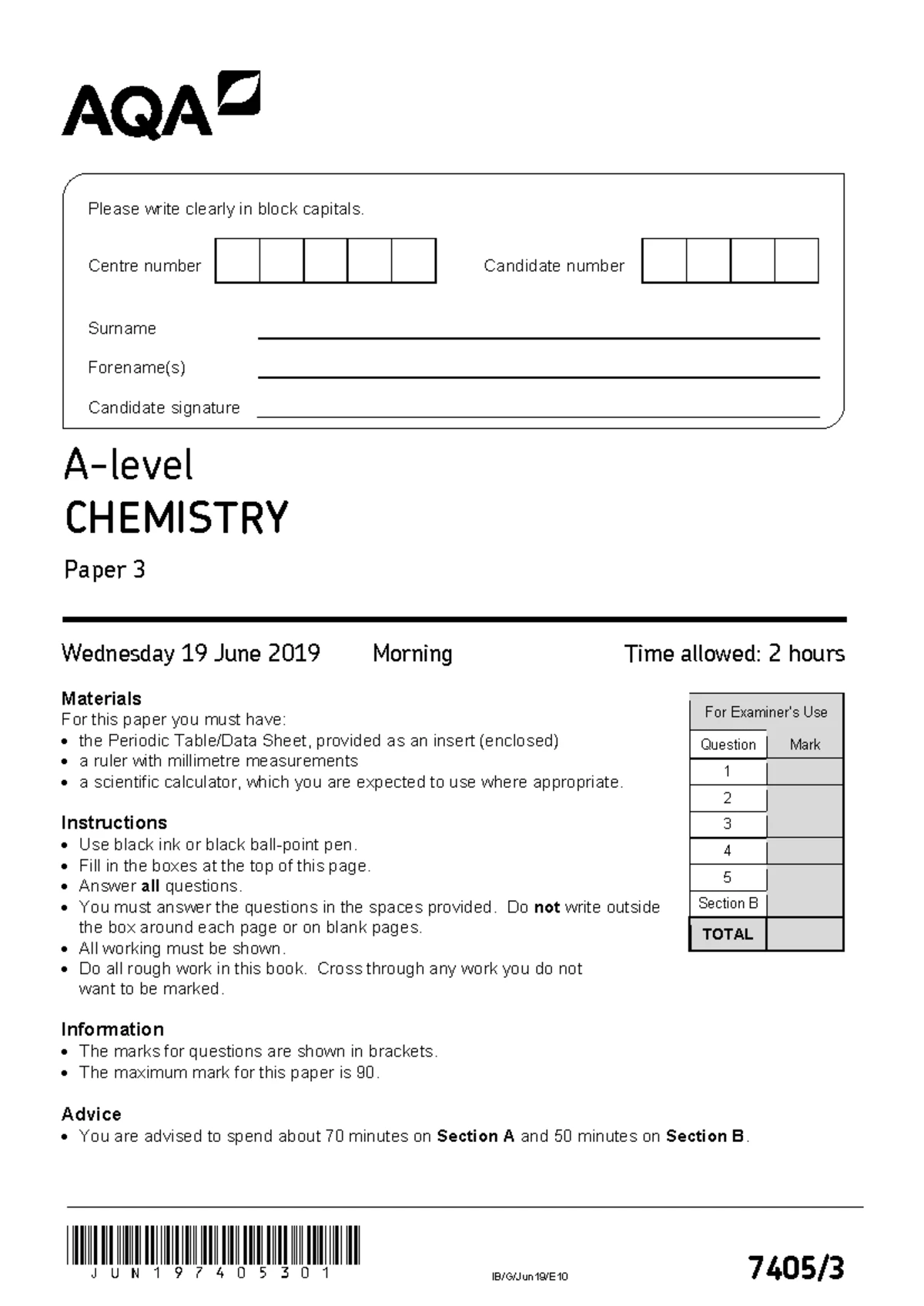RP 07 - Measuring rate of a reaction - AQA Chemistry A-level Required ...