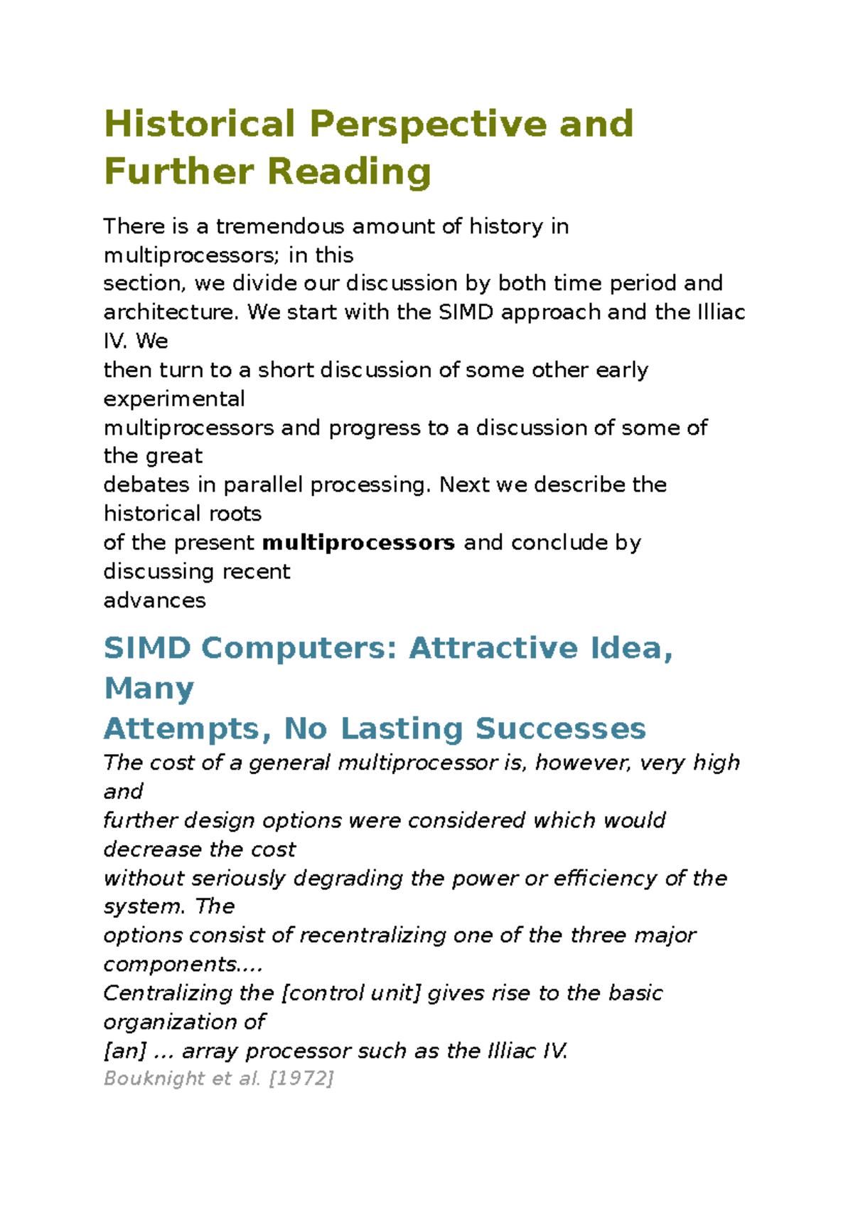 Historical Perspective and Futher Reading - Historical Perspective and ...