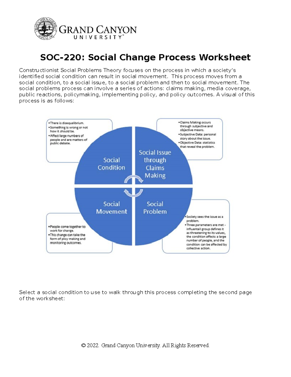 SOC 220 T2 Social Change Process Worksheet - SOC-220: Social Change ...