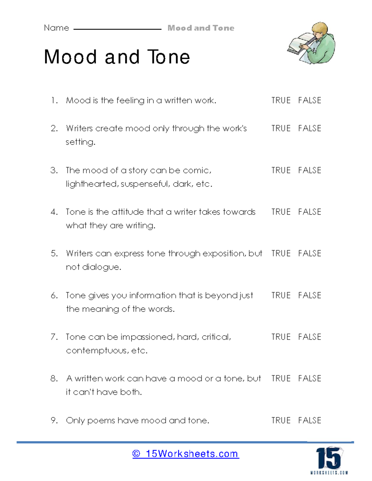 Mood and Tone: True or False Quiz - Studocu
