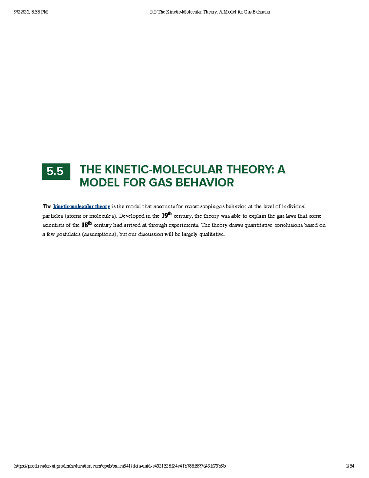 Kinetic-Molecular Theory: Understanding Gas Behavior & Laws (CHEM 5.5 ...