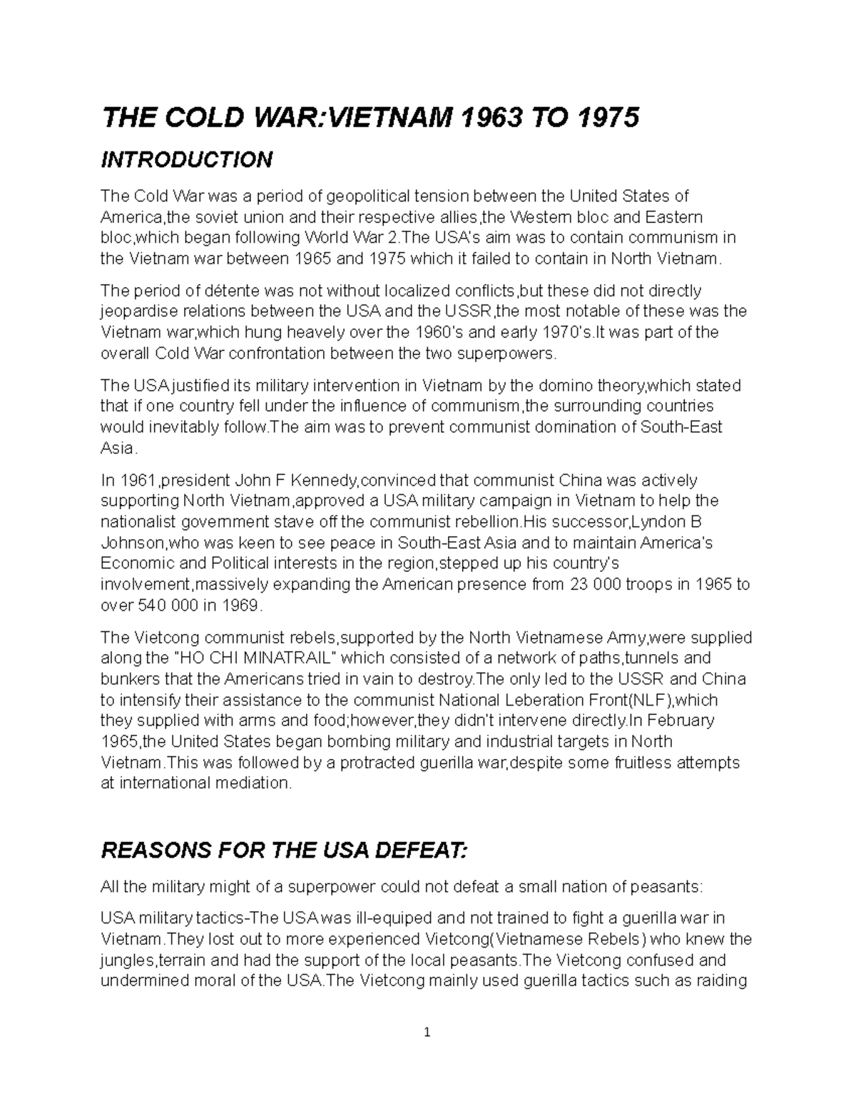 THE COLD WAR Assignment (Auto Recovered) - THE COLD WAR:VIETNAM 1963 TO ...