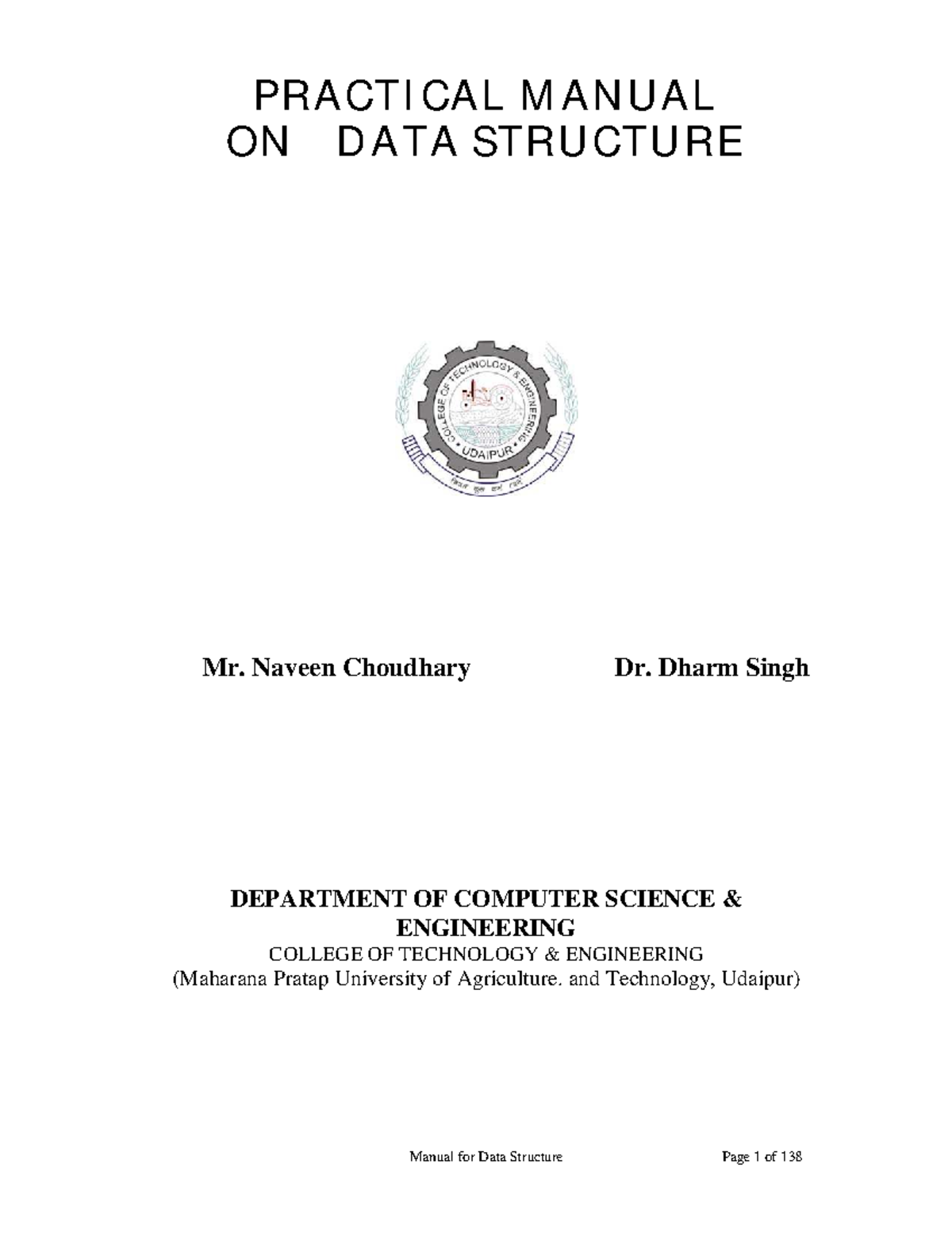 Data Structure Practical Manual - CSE 2008 - Studocu