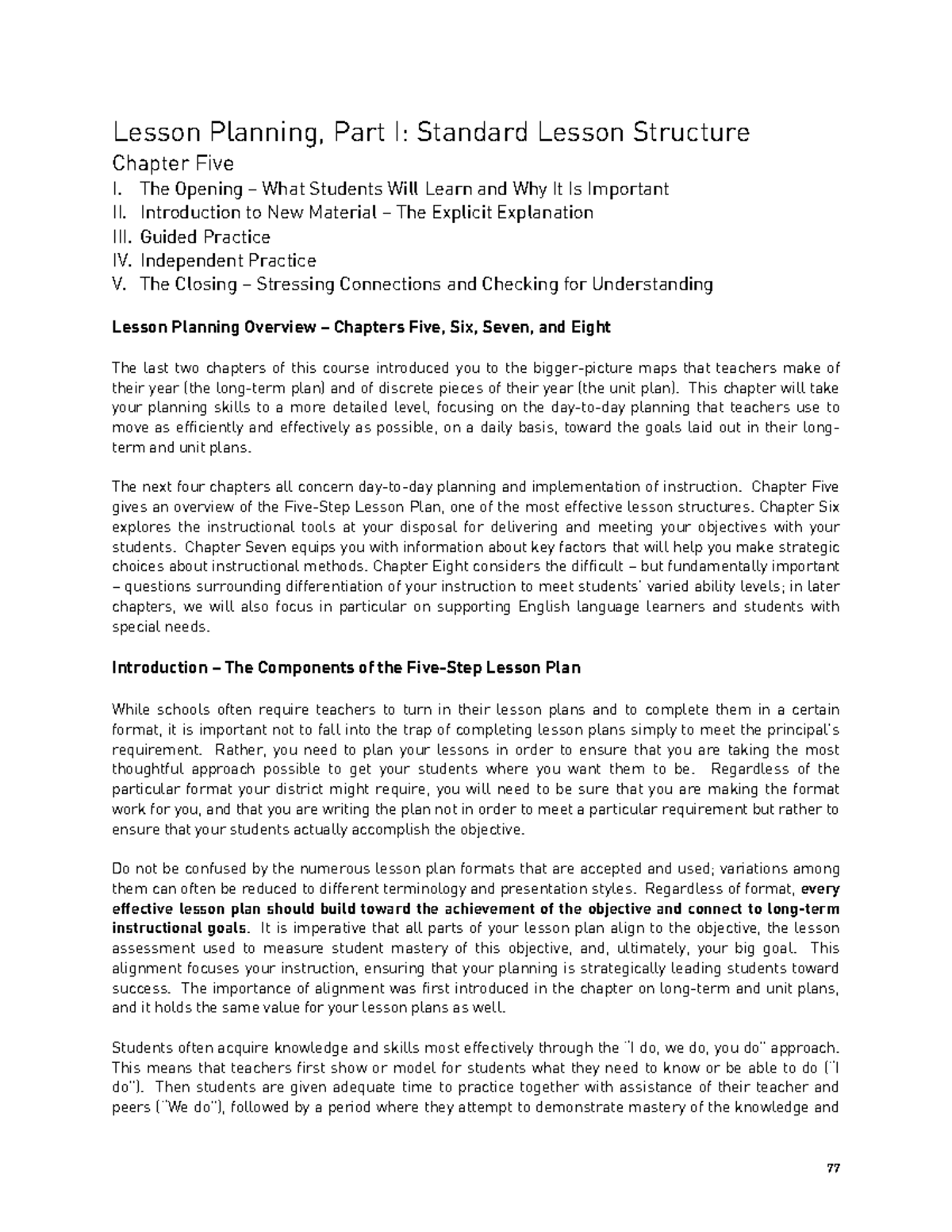 **Title:** EDC 101: Lesson Planning Part I - Five-Step Lesson Structure ...