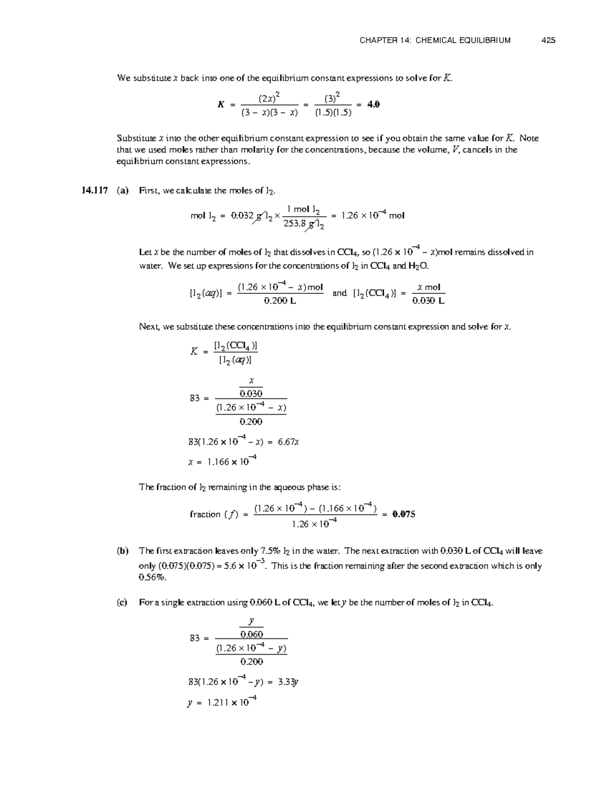 CHAPTER 14: CHEMICAL EQUILIBRIUM SOLUTIONS (CHEM 101) - Studocu