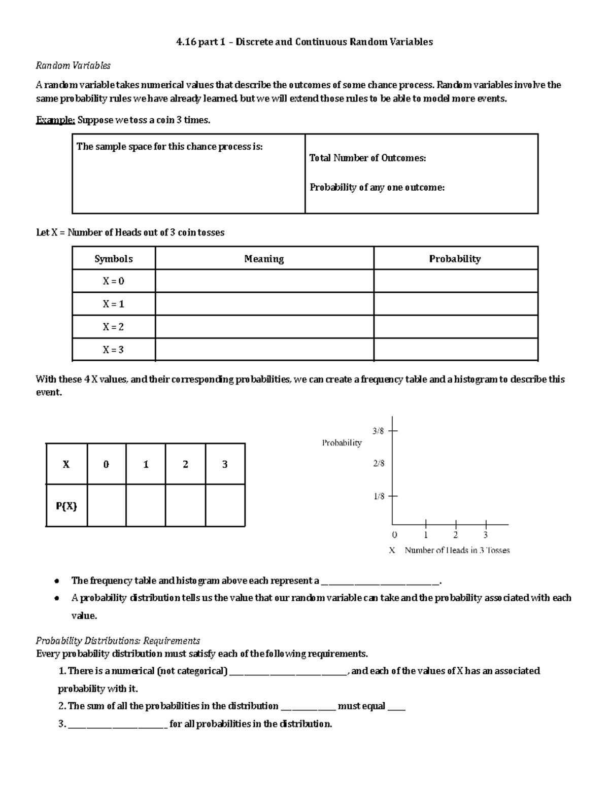 Chapter 16: Discrete & Continuous Random Variables Overview - Studocu