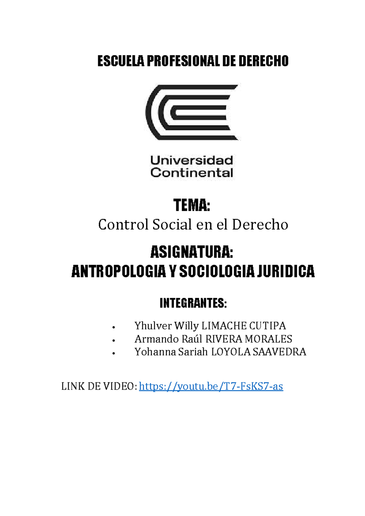 Antropología y Sociología Jurídica: Control Social en el Derecho - Studocu