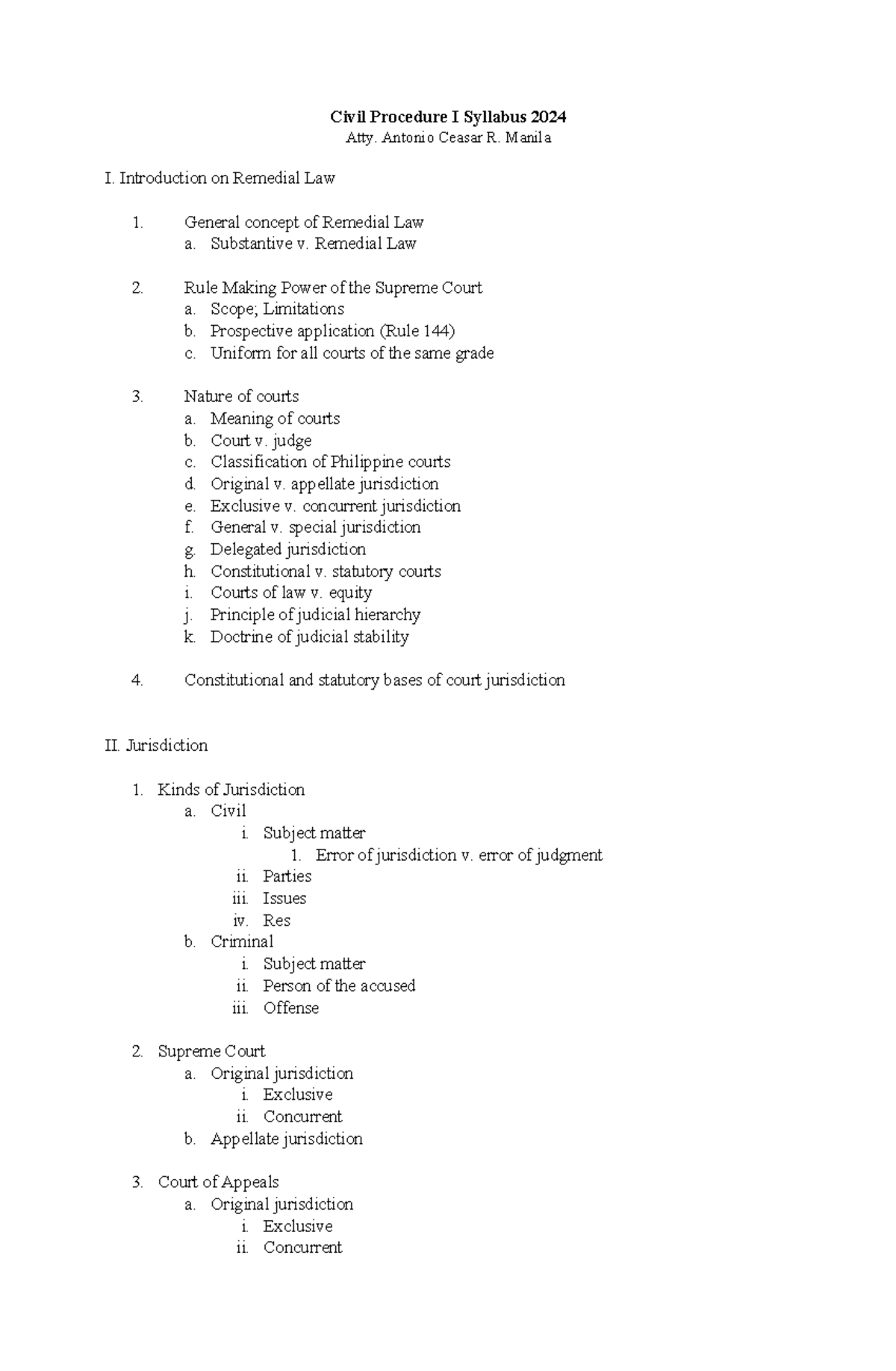 Civpro 1 - Comprehensive Guide to Remedial Law Concepts and ...