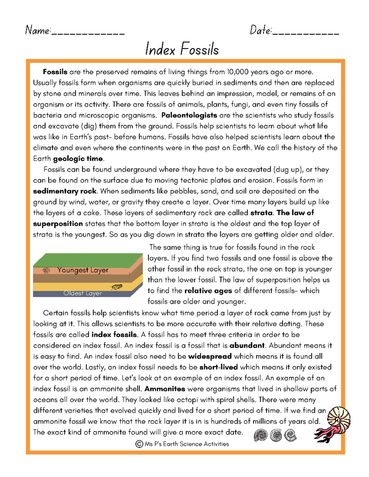 Sophia Rodriguez - Index Fossils Reading Worksheet Analysis - Studocu