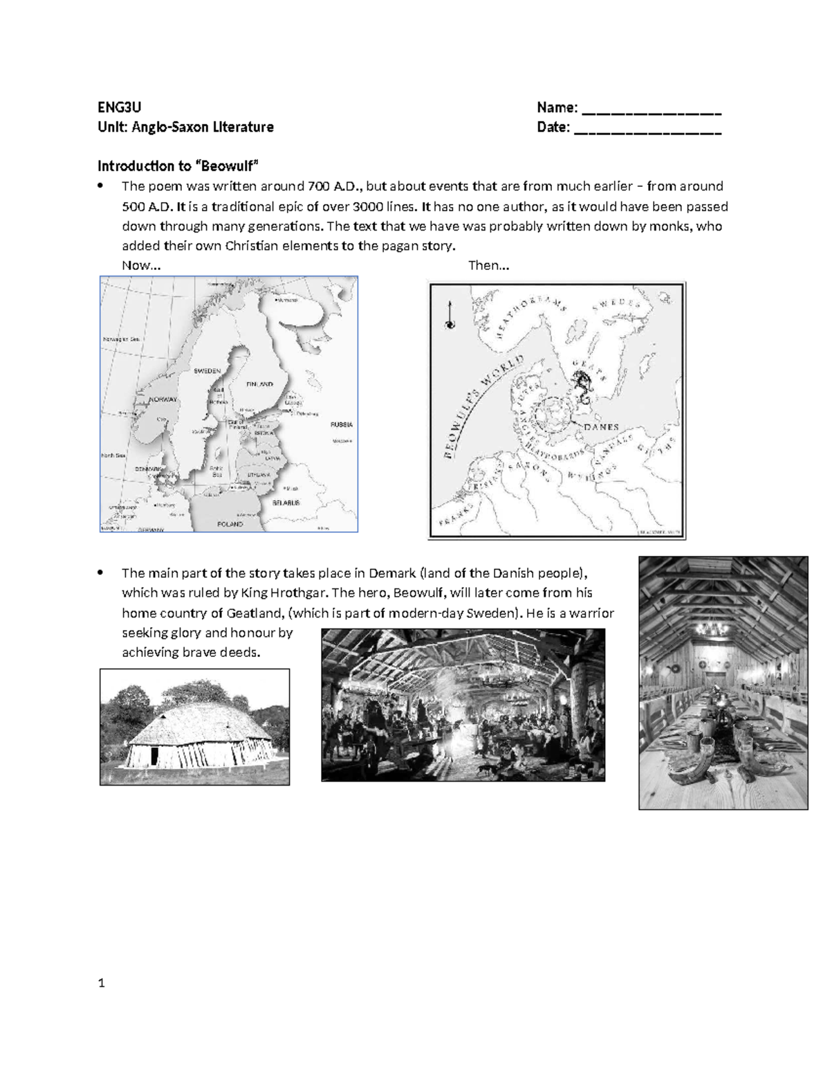 ENG3U Activity 4: Beowulf Reading Analysis and Questions - Studocu