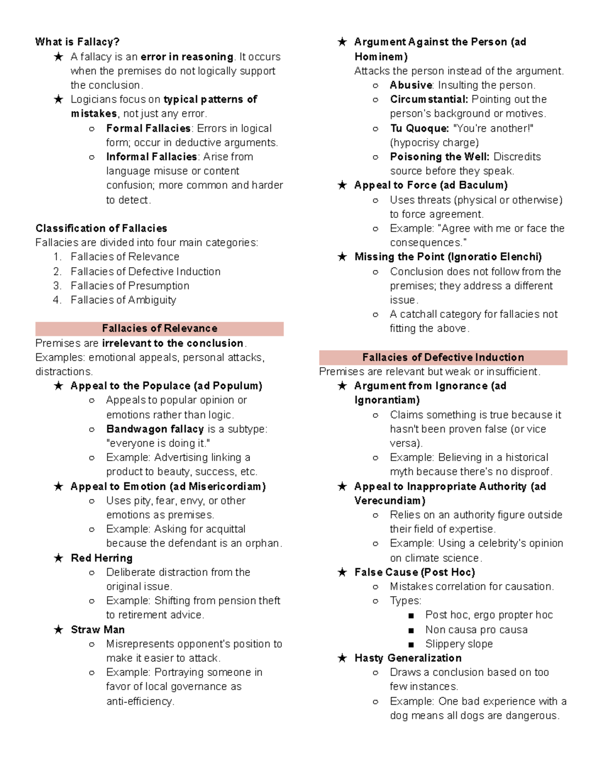 Fallacies: Understanding Errors in Reasoning and Their Classifications ...