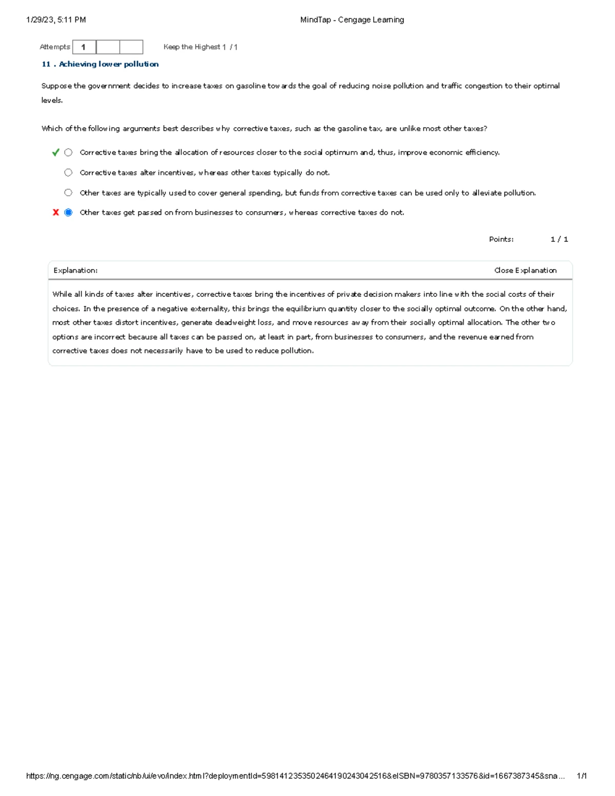 Mind Tap - Cengage Learning 4-1 quiz question 7 - 1/29/23, 4:26 PM ...