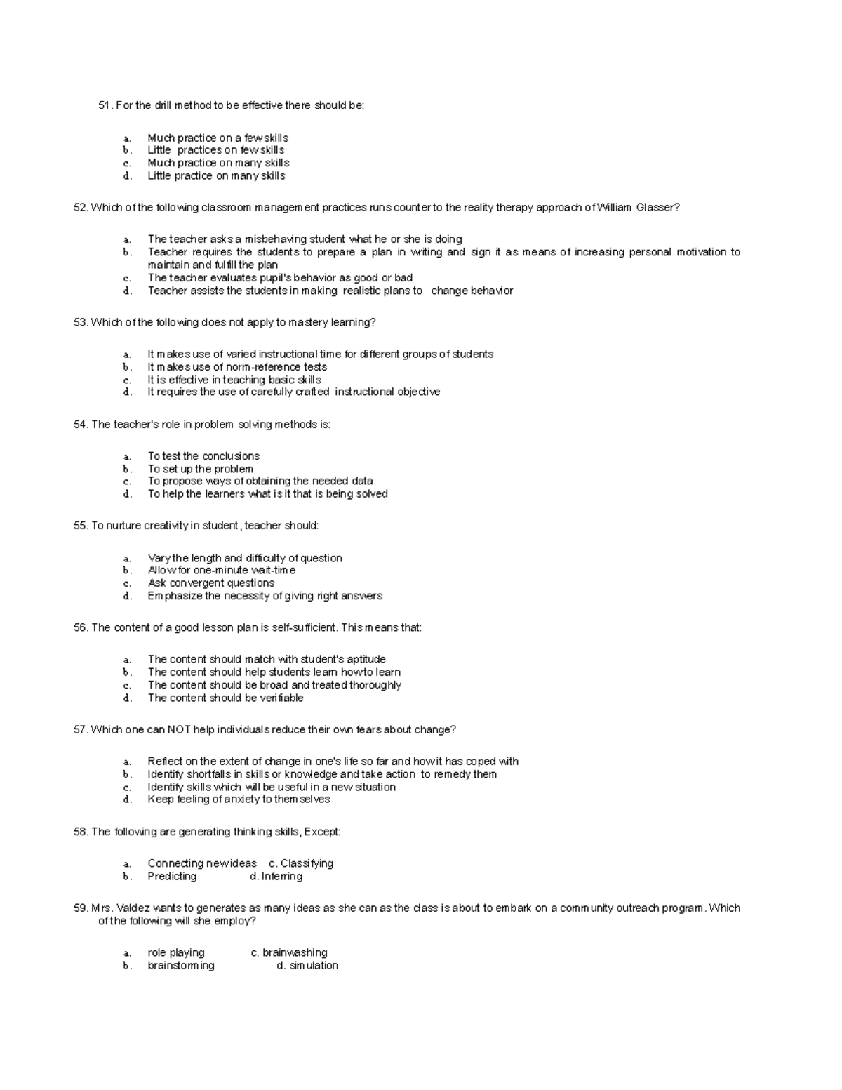 Professional Education - Drill 11 - Part 2 - Copy - For the drill ...