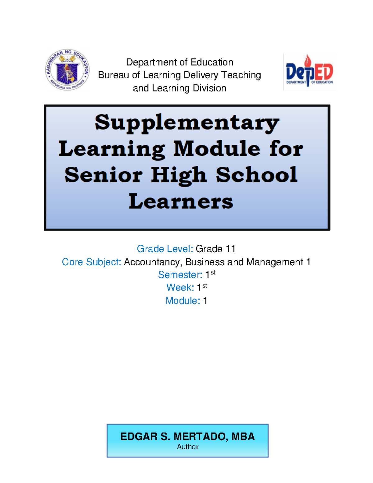 ABM 11 FABM1 1ST Semester Midterm Module 1: Intro to Accounting - Studocu