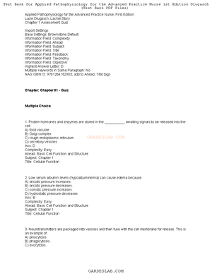 Chap 19 blood practice exam questions with answers - PRS QUIZ QUESTIONS CHAPTER 19 Blood ...